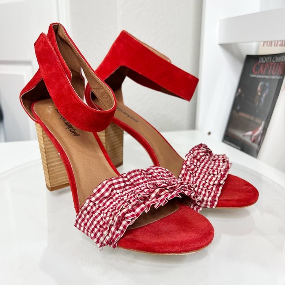 Jeffrey Campbell | Shoes | Jeffery Campbell Red Gingham Lindsay Sandal ...